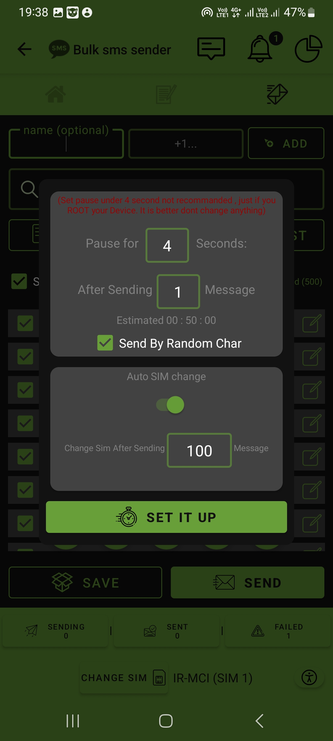 BSS Bulk sms sender (RedRadicalApp™)