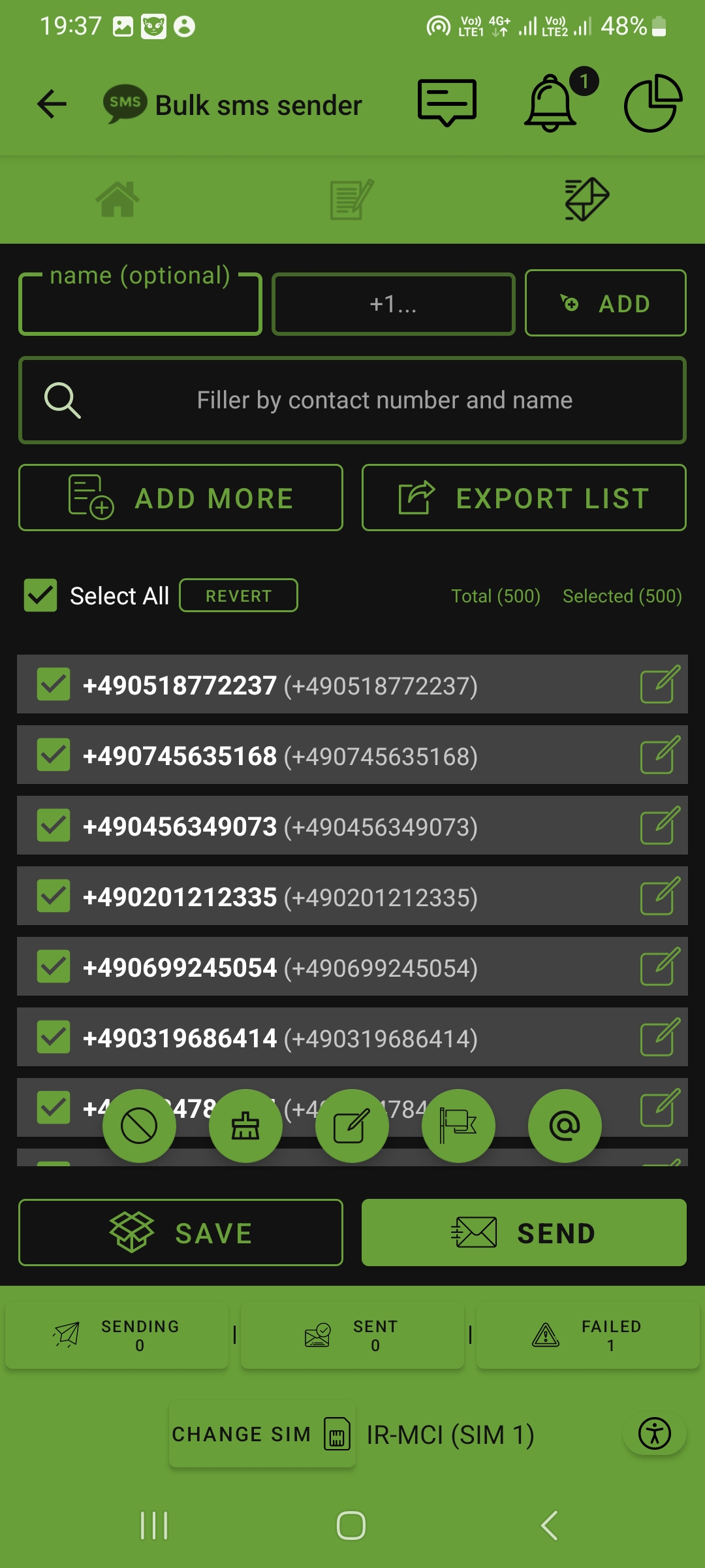 BSS Bulk sms sender (RedRadicalApp™)