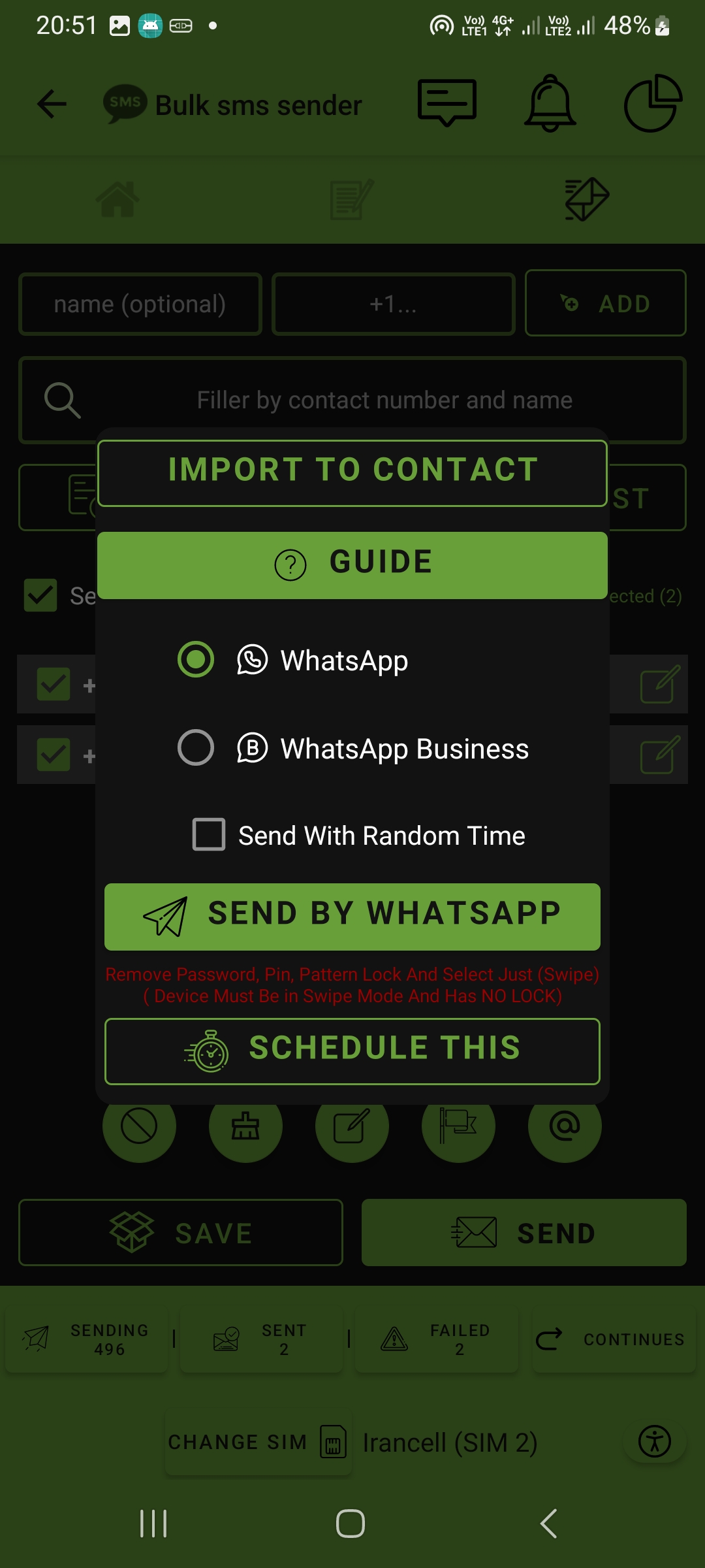BSS Bulk sms sender (RedRadicalApp™)
